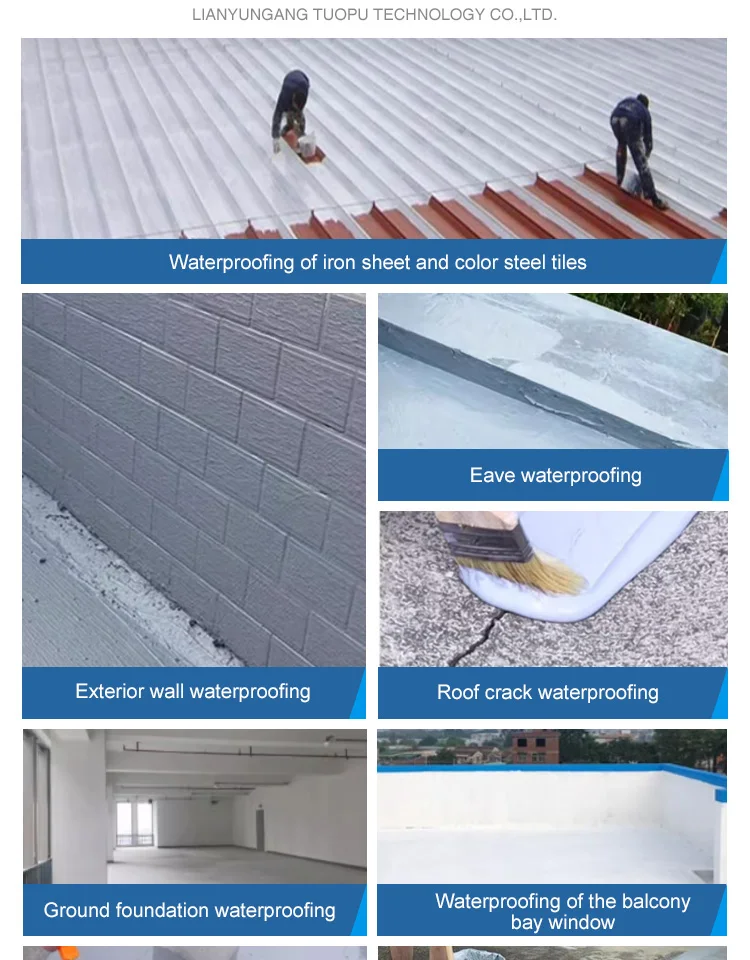 Free Sample TUOPU Acrylic Waterproof Coating Liquid for Concrete Roof ...