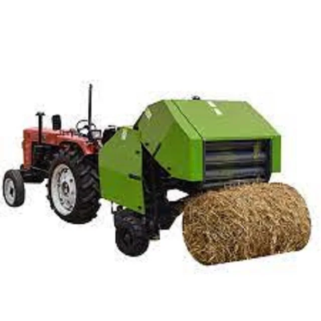 Diesel Engine Rice Straw Corn Silage Packing Mini Round hay Baler ...
