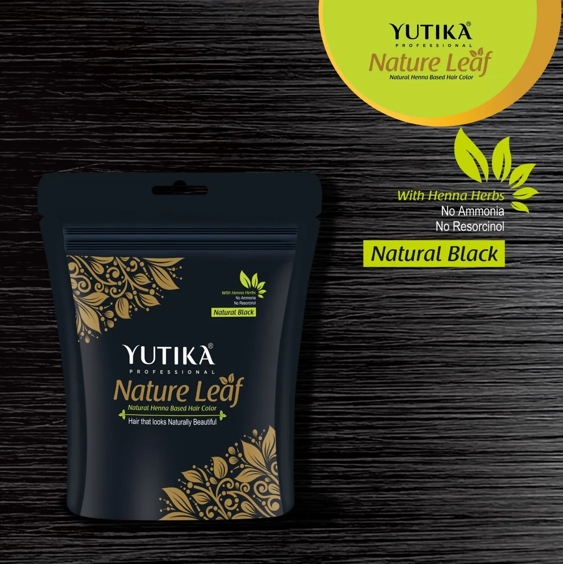 Yutika Pro Nature Leaf Henna Based Hair Color Brown Color & Black Color ...