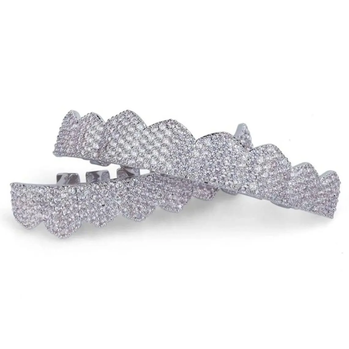 Custom Grillz Vvs Moissanite /lab Diamond Iced Out Top And Bottom 10k ...