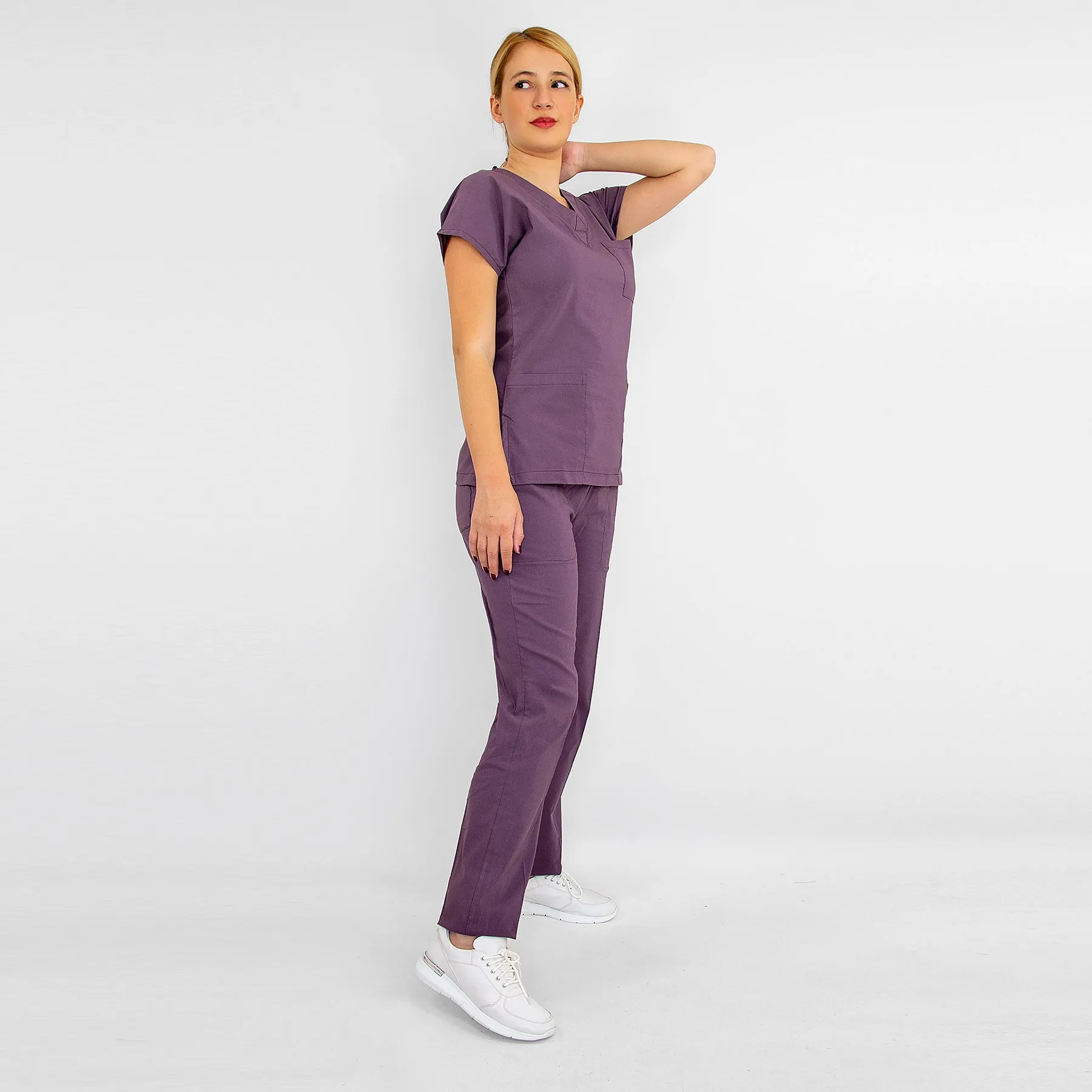 Hospital Uniforms Unisex Lilac Color Uniform Set Nurse Medical Scrubs ...