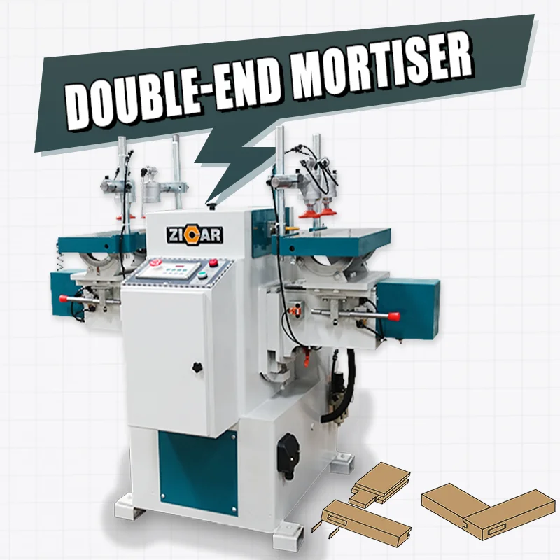 ZICAR Automatic woodworking Horizontal double end mortising machine ...