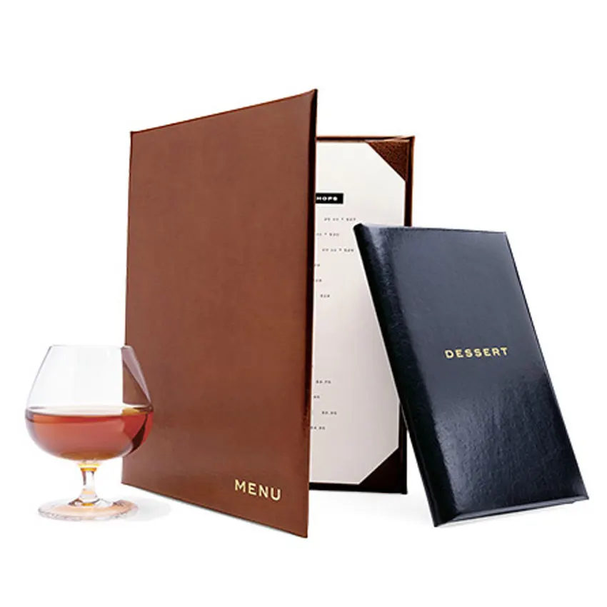 Personalized Restaurant Menu Folder Binder Custom Genuine Leather Menu ...