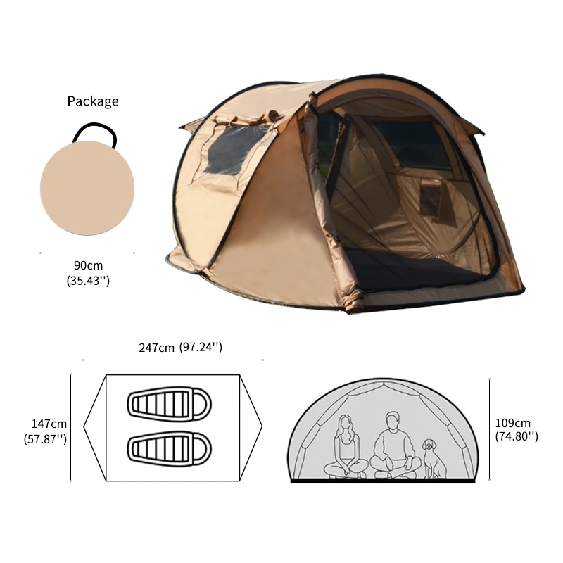 Custom Waterproof Portable Small Zelt Camping Tent Pop Up 2 Person ...