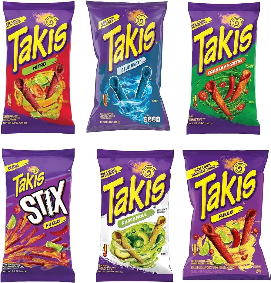 Takis Hot Chili Pepper and Lime Tortilla Chips Individual Packaged ...