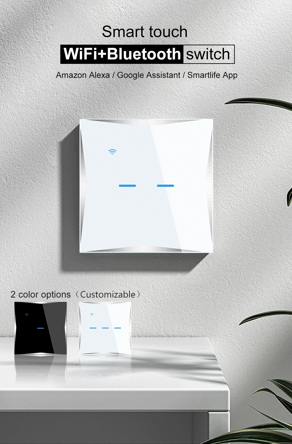 Langyeao Eu/uk Standard Wifi Tuya Zigbee Homekit Smart Switch Wireless ...