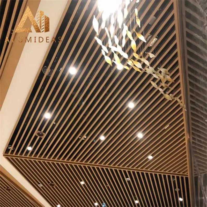 Aluminium Timber Look Ceiling Wood Slat Tubes Good Quality Construction ...