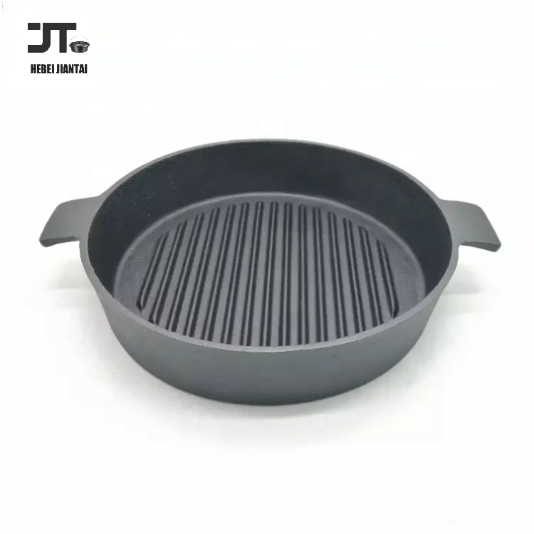 Seasoned Cast Iron 10.5inch Skillet Dual Handles Durable Grilling Deep ...