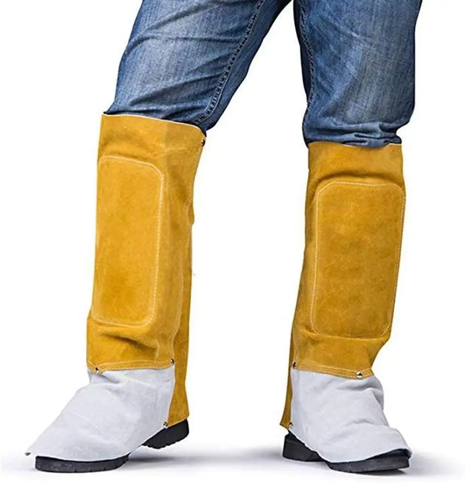Welder Safety Split Leather Shoe Covers For Foot Protection Heavy Duty ...