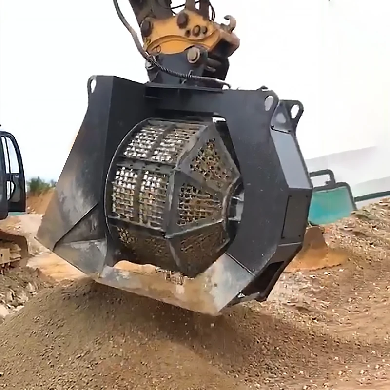 Excavator Rotating Screening Bucket Rotary Screen Drum Bucket For Sand ...