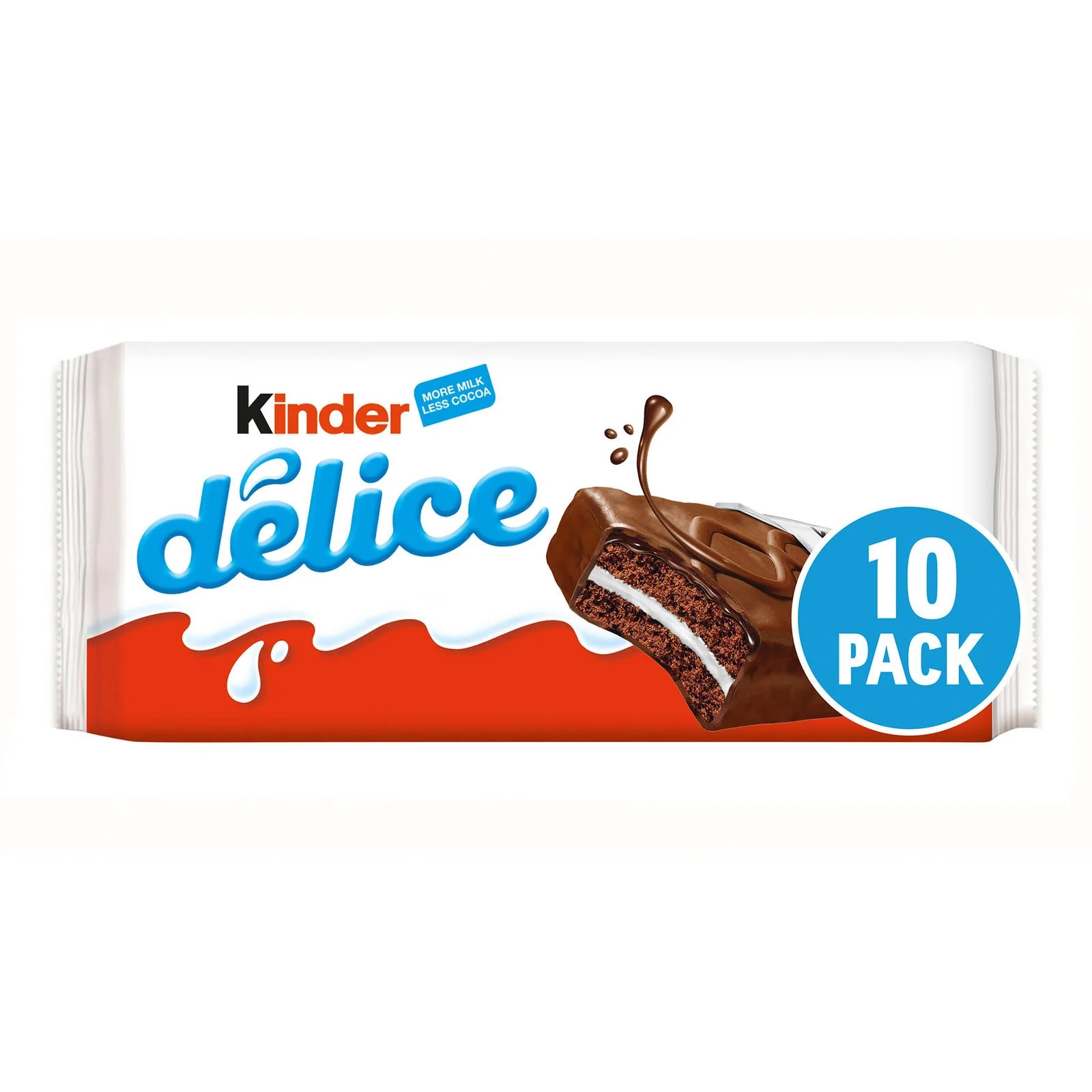 Ferrero Kinder Delice Cacao 10er Pack (10 X 42g)-Sweet Solid Chocolate ...