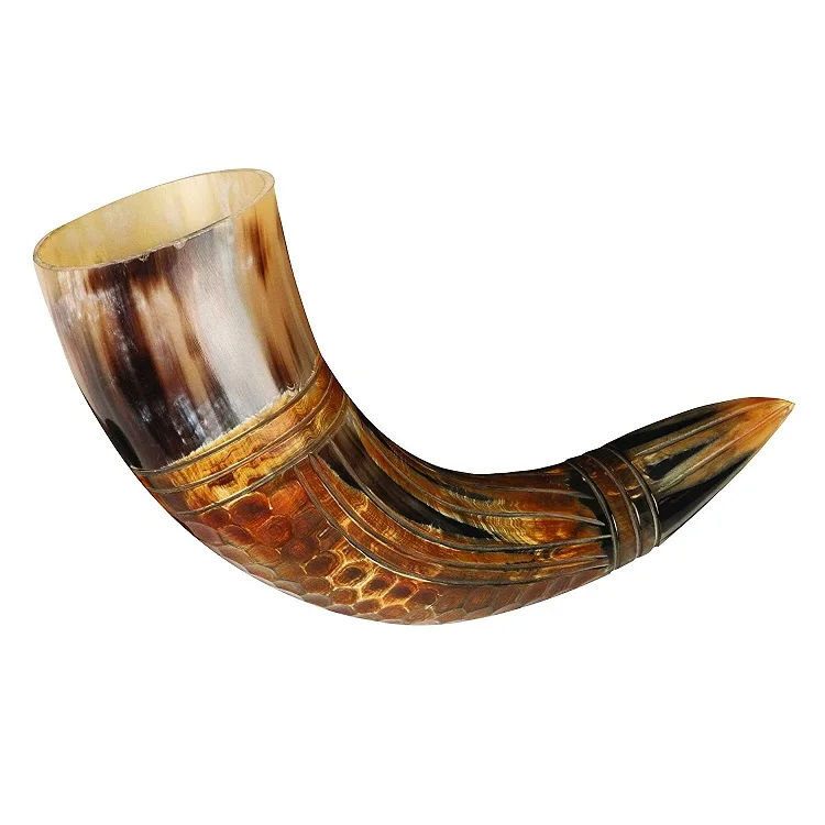 Best Quality Viking Medieval Drinking Horn Carved Animal Style High ...