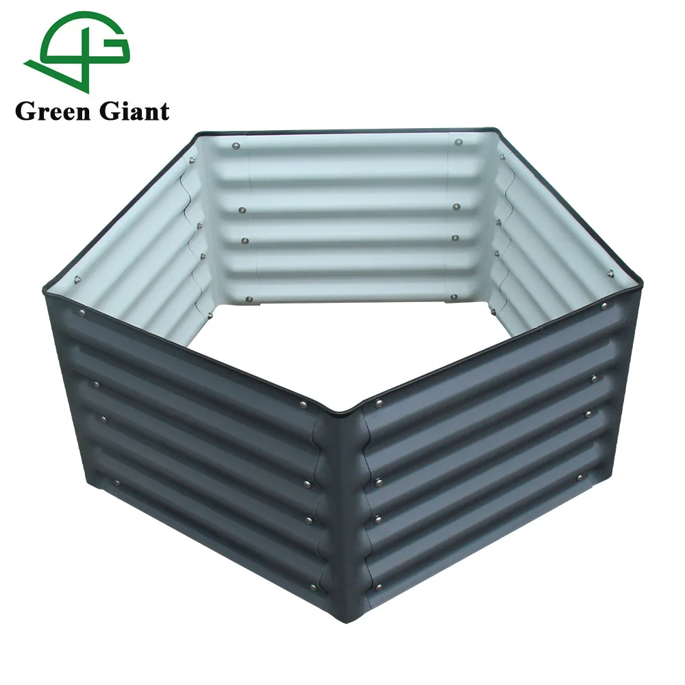 17'' Tall Pentagon Metal Modular Corrugated Raised Garden Bed Kit ...