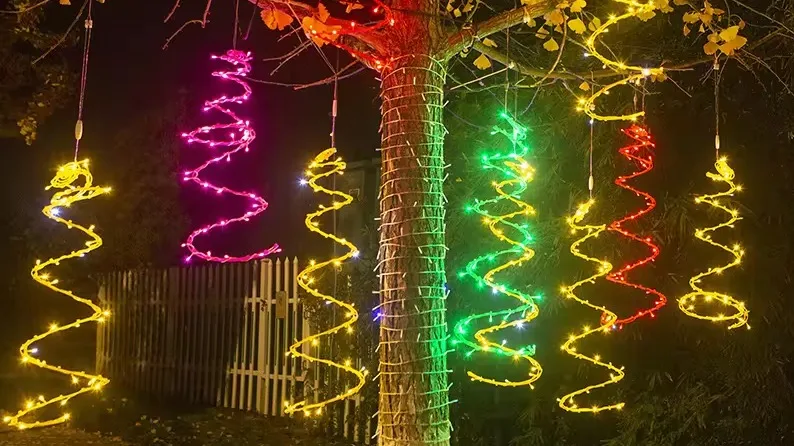 Outdoor Led Rgb Festoon Colorful Meteor Hanging X'mas String Tree ...