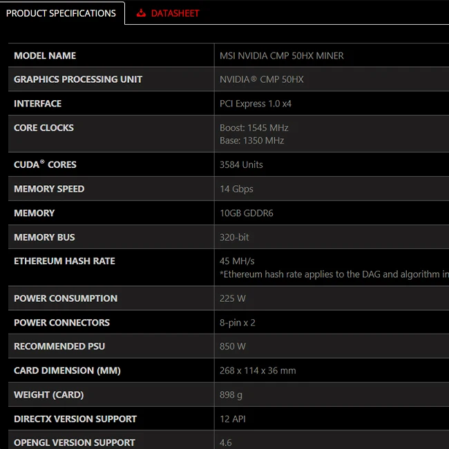 NVIDIA CMP 50HX - Efficient Graphics Card for Various Uses