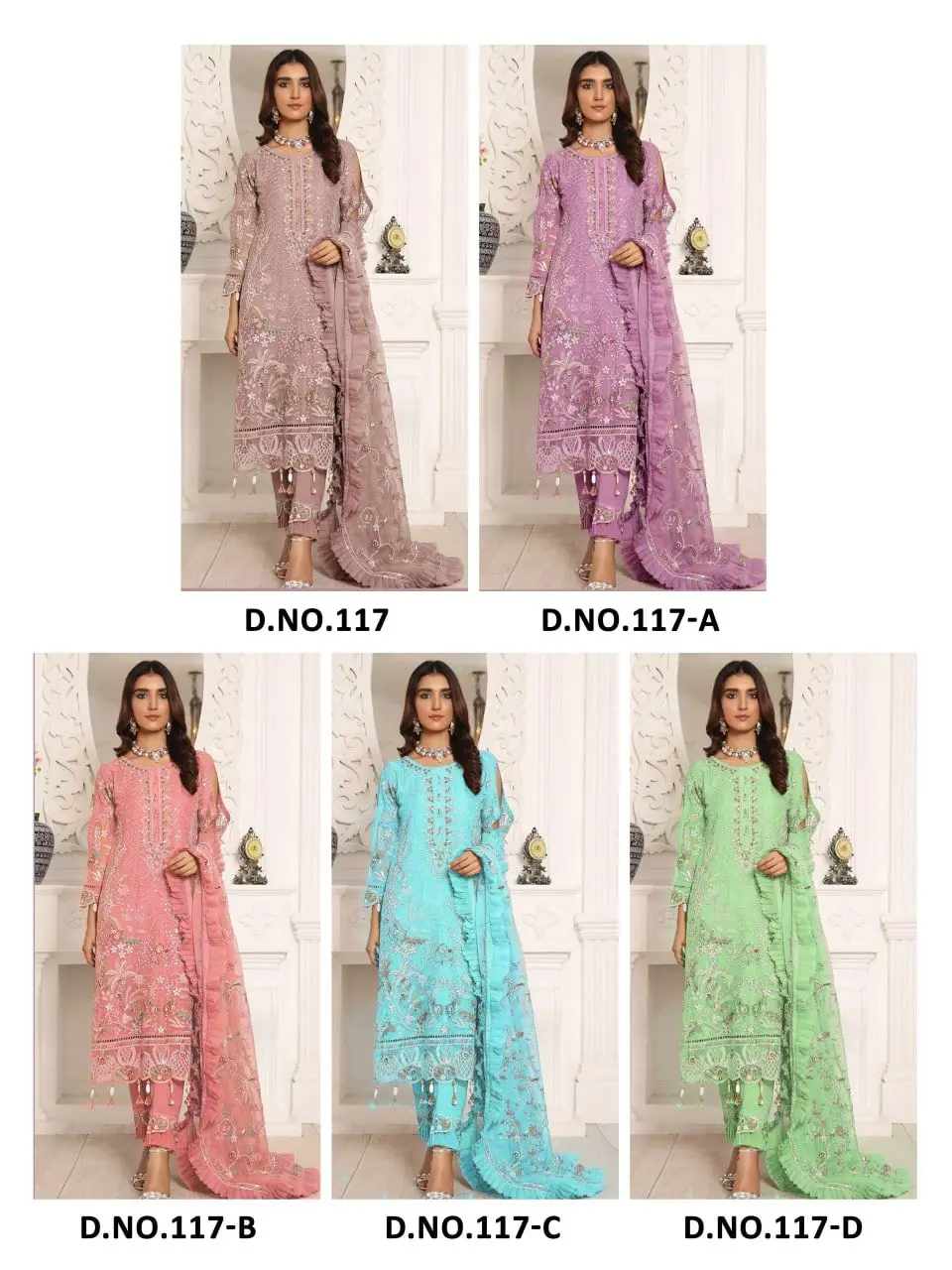 Traditional Indian Pakistani Style Heavy Net Embroidery Sequenece Work ...