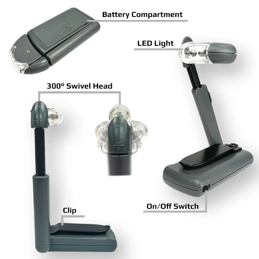 Leading Extreme Led Foldable Clip On Book Lights For Reading Extendable ...