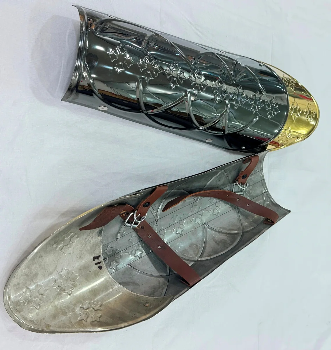 Medieval Pair Of Leg Greaves Armor & Steel Arm Guards Set Viking ...