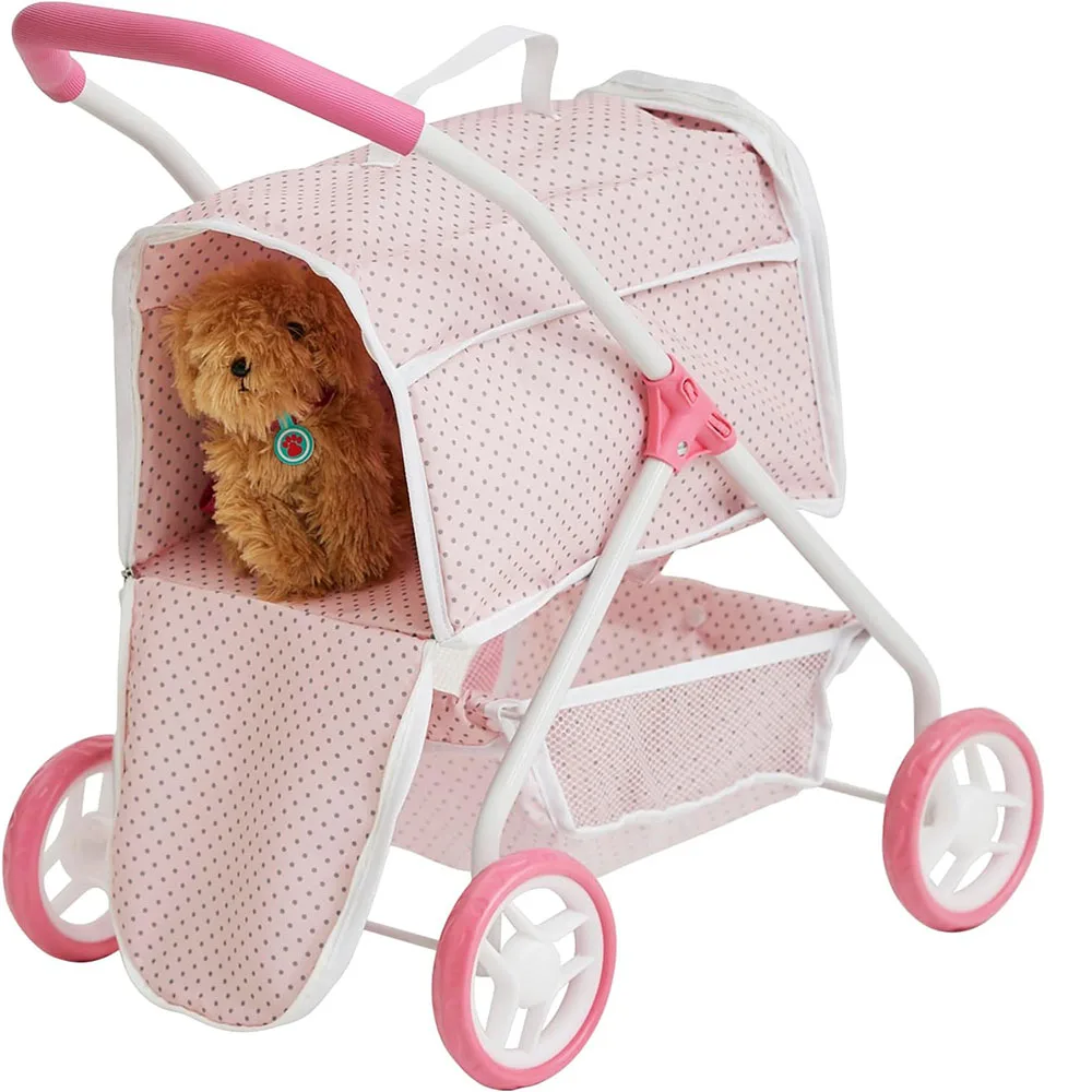Polka Dots Princess Stuffed Animal Stroller Detachable Toy Pet Carrier ...