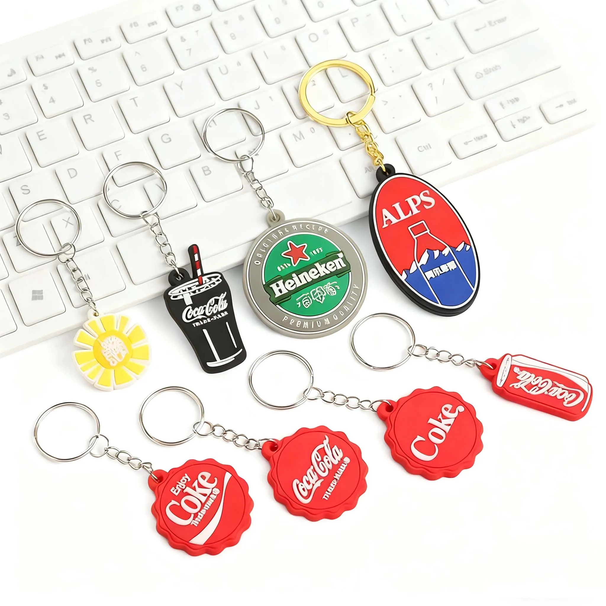 Customized Cartoon PVC Soft Rubber Doll Keychain 3D Stereoscopic Drip ...