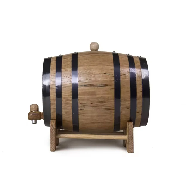 Wooden With A Black Rim Ring Lacquer Finish One-liter Tequila Barrell ...