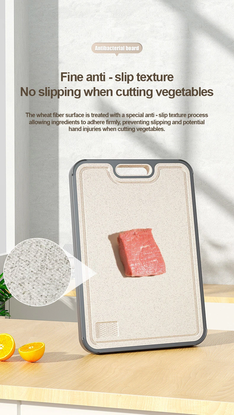 Double Side Cutting Board - Premium Titanium & Wheat Straw