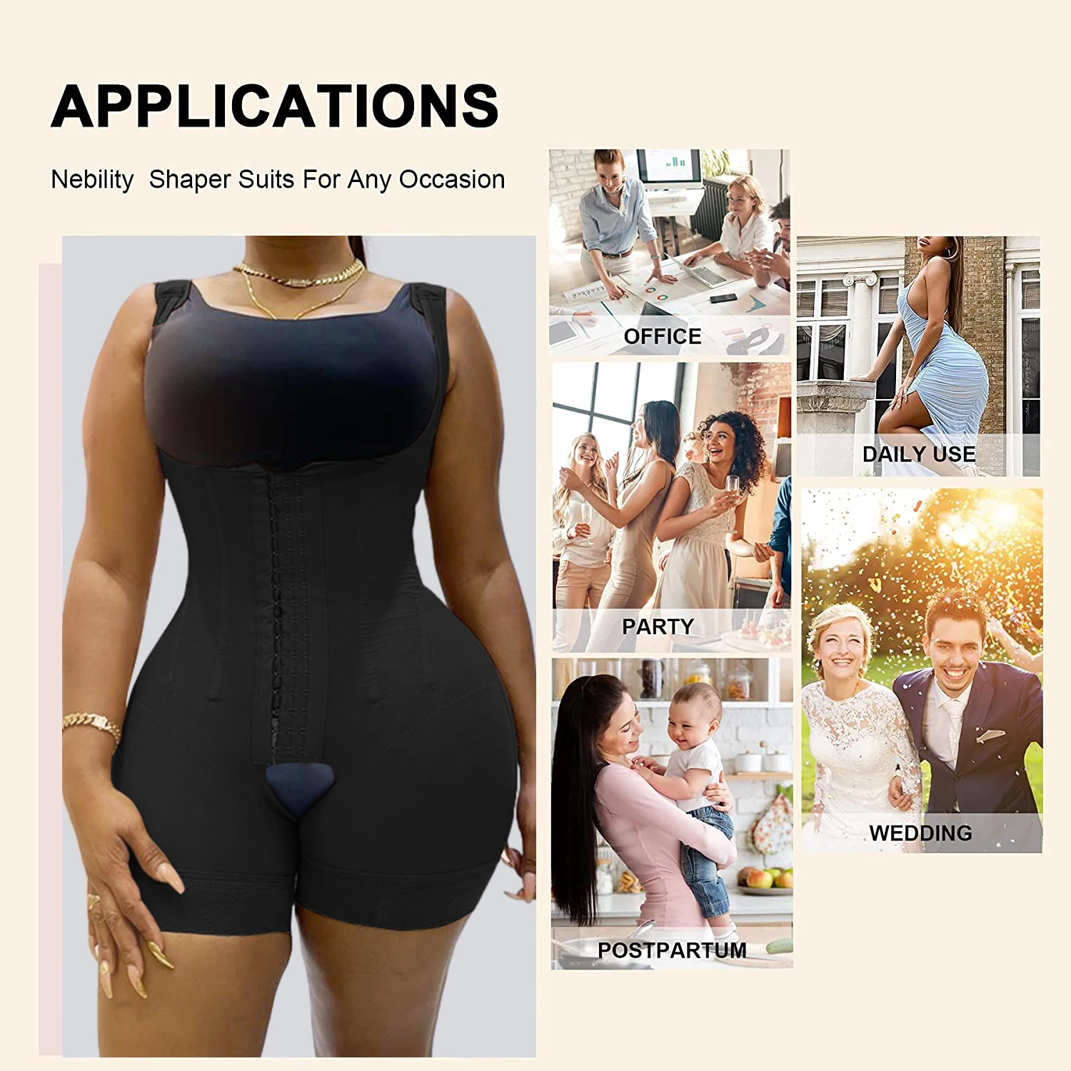 Women Shapewear Tummy Control Fajas Colombianas Open Bust Bodysuit ...