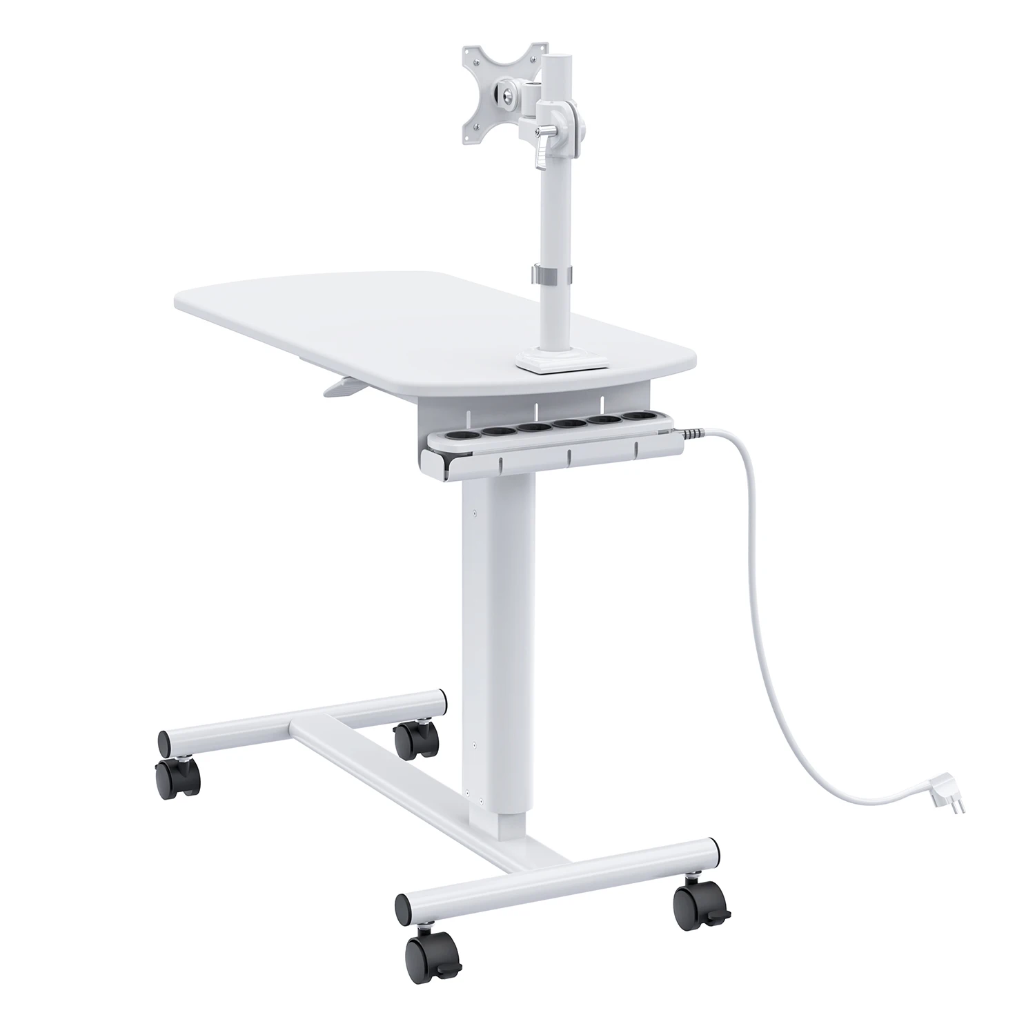Height Adjustable Hospital Medical Mobile Trolley Cart LCD Monitor Arm ...
