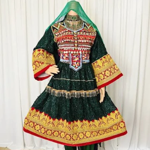 Antique Afghani Vintage Kuchi Tribal Dress With Hand Embroidery & Old ...