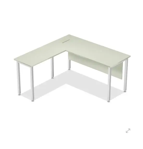Contemporary Stainless Steel L-Shape Office Desk Convertible Design ...