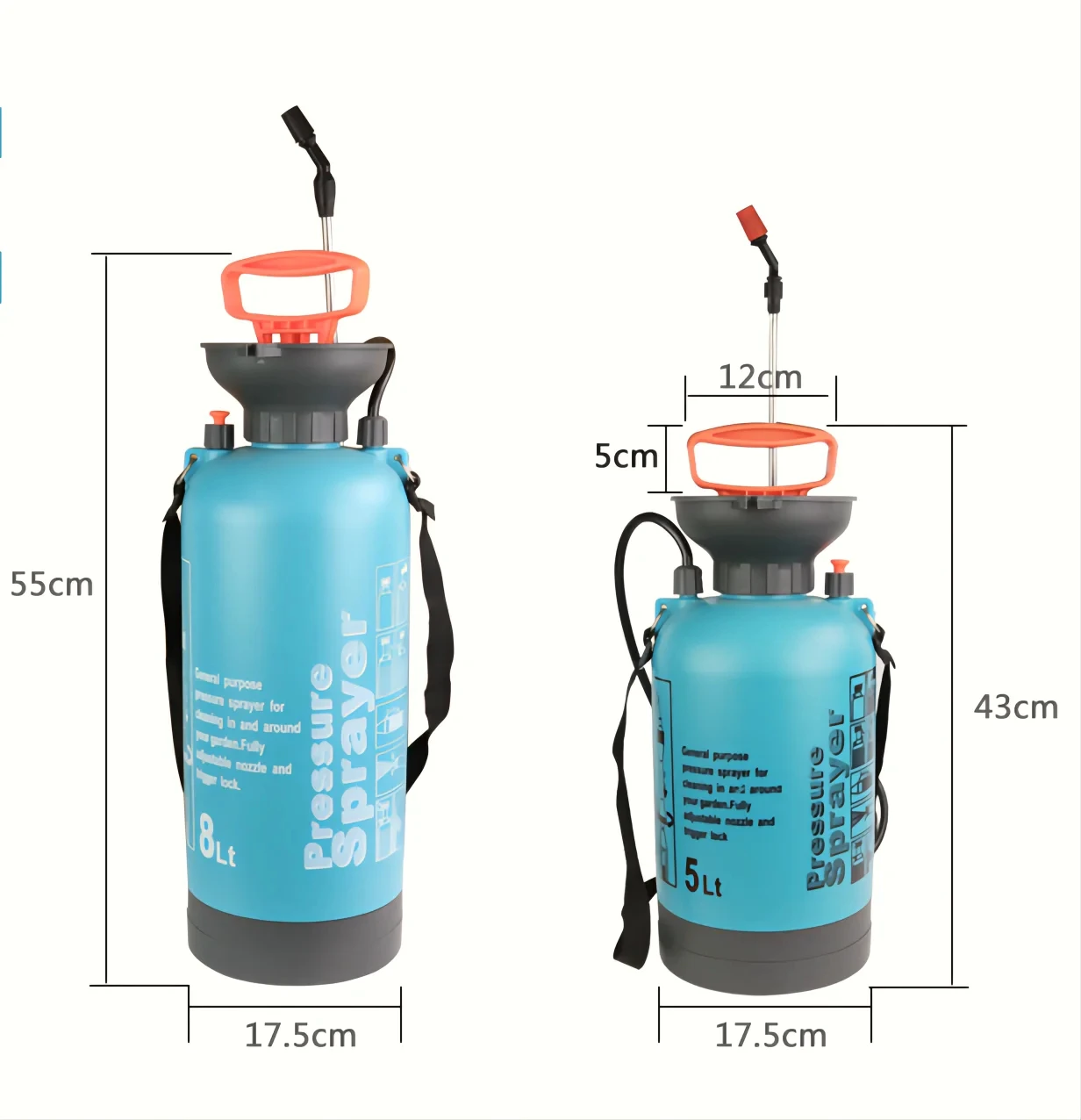 Hand-operated Pneumatic Large-capacity 5l 8l Sprayer Big Blue Watering Can - Buy Air Pressure ...