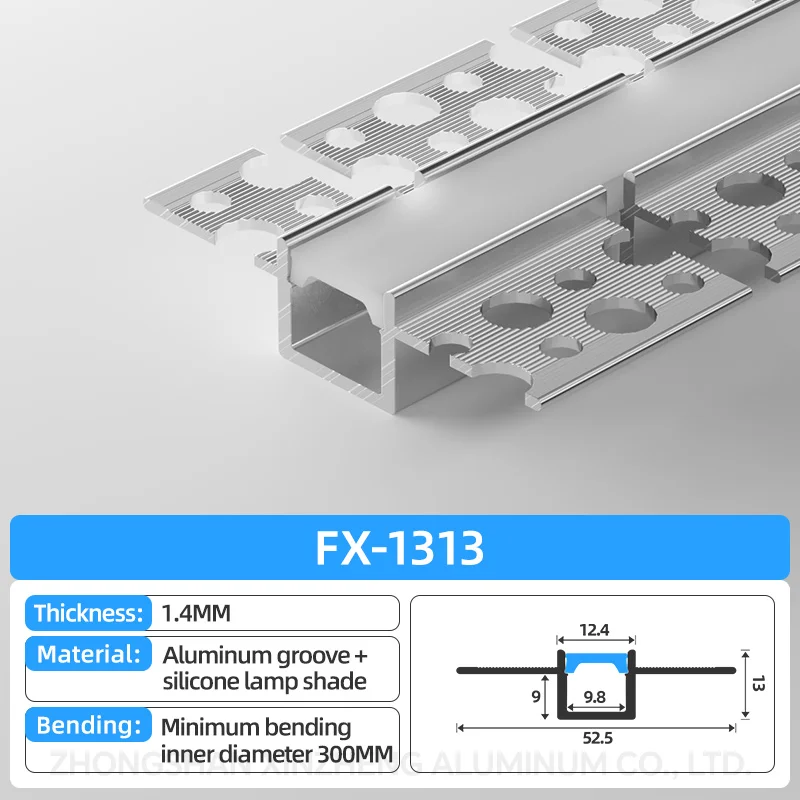 FX1313 Flexible Bendable Profile Led Aluminum Channel Plaster Recessed ...
