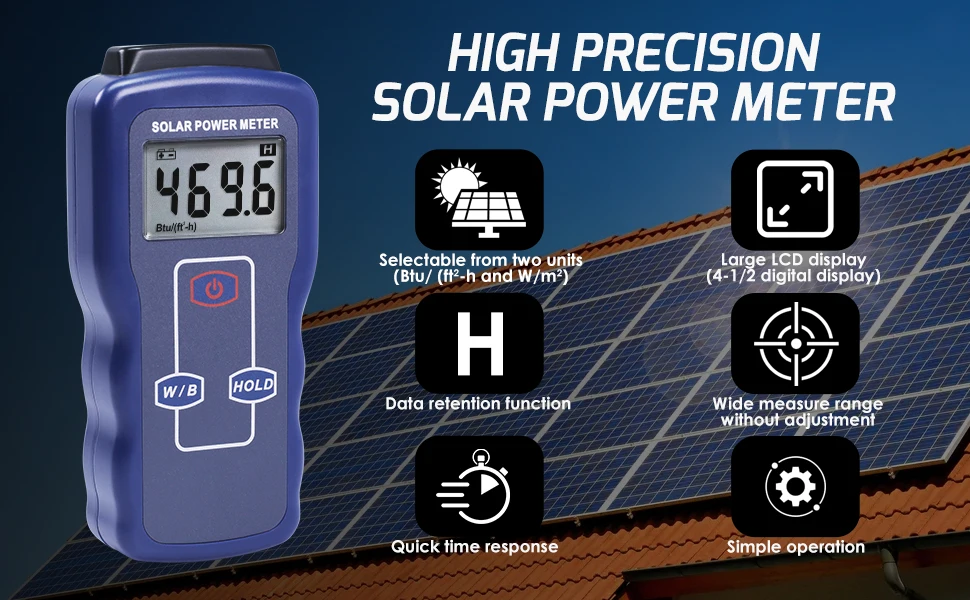 Digital Radiation Meter Data Hold Battery Indicator Selectable Unit Sun ...
