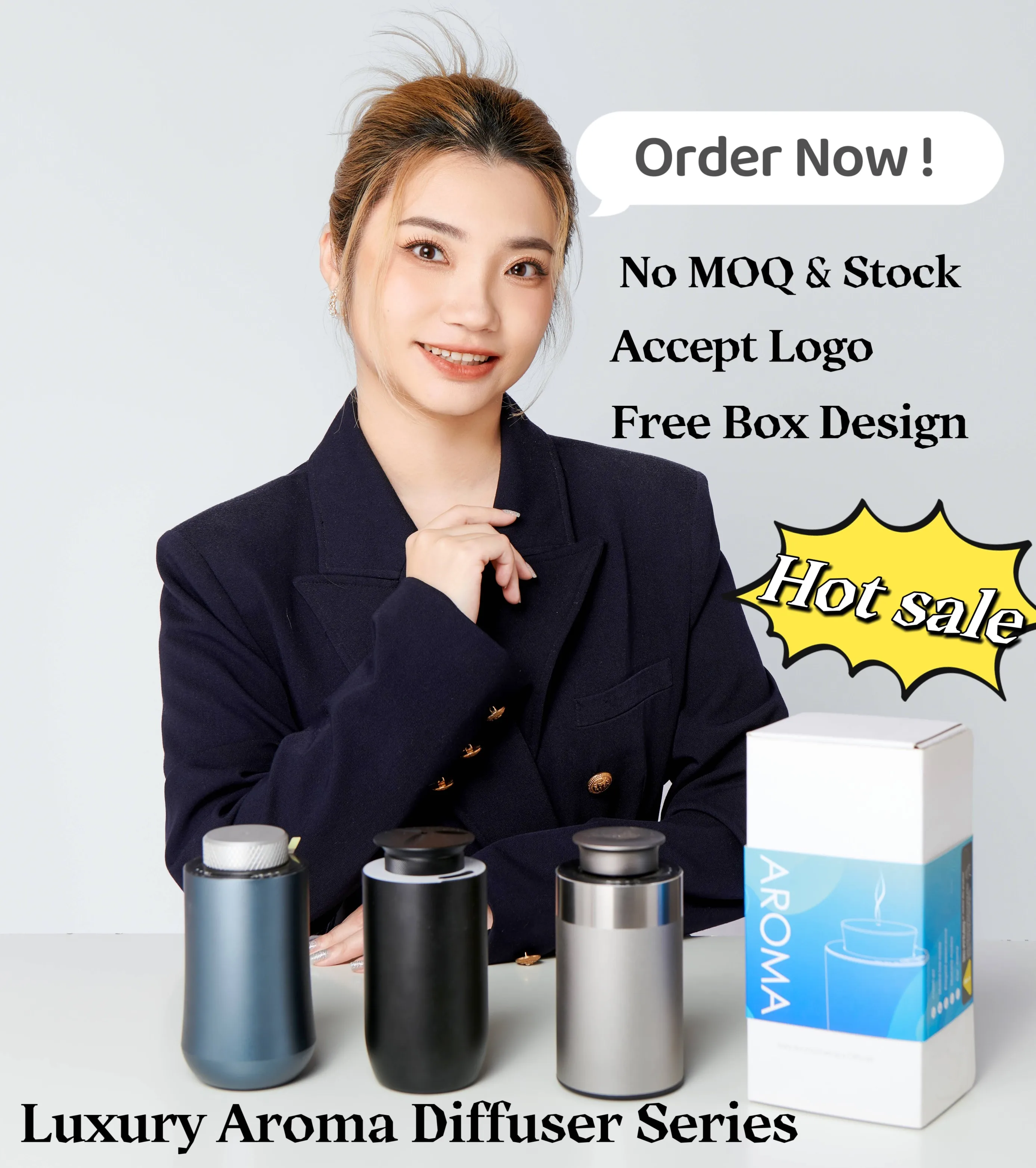 2023 New Luxury Rose Gold Mini Diffuser Home Air Diffuser Difusor De ...