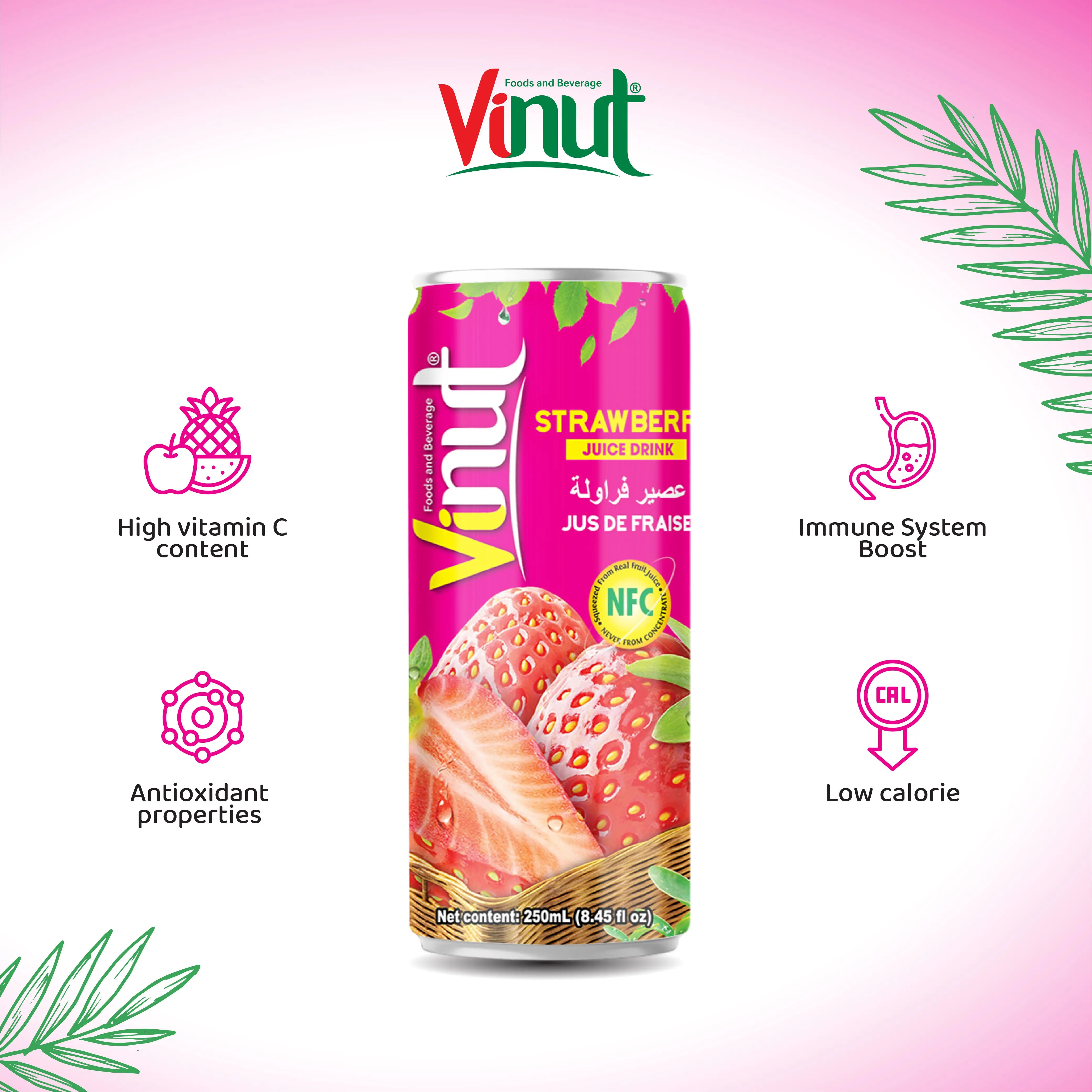 Strawberry Juice With Pulp Tropical Drink Vinut Nfc Tropical Drink ...