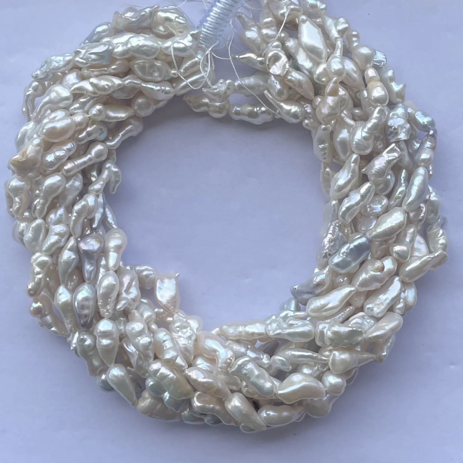 4mm 6mm 8mm Natural Freshwater Pearls Stone Biwa Long Beads Strand ...