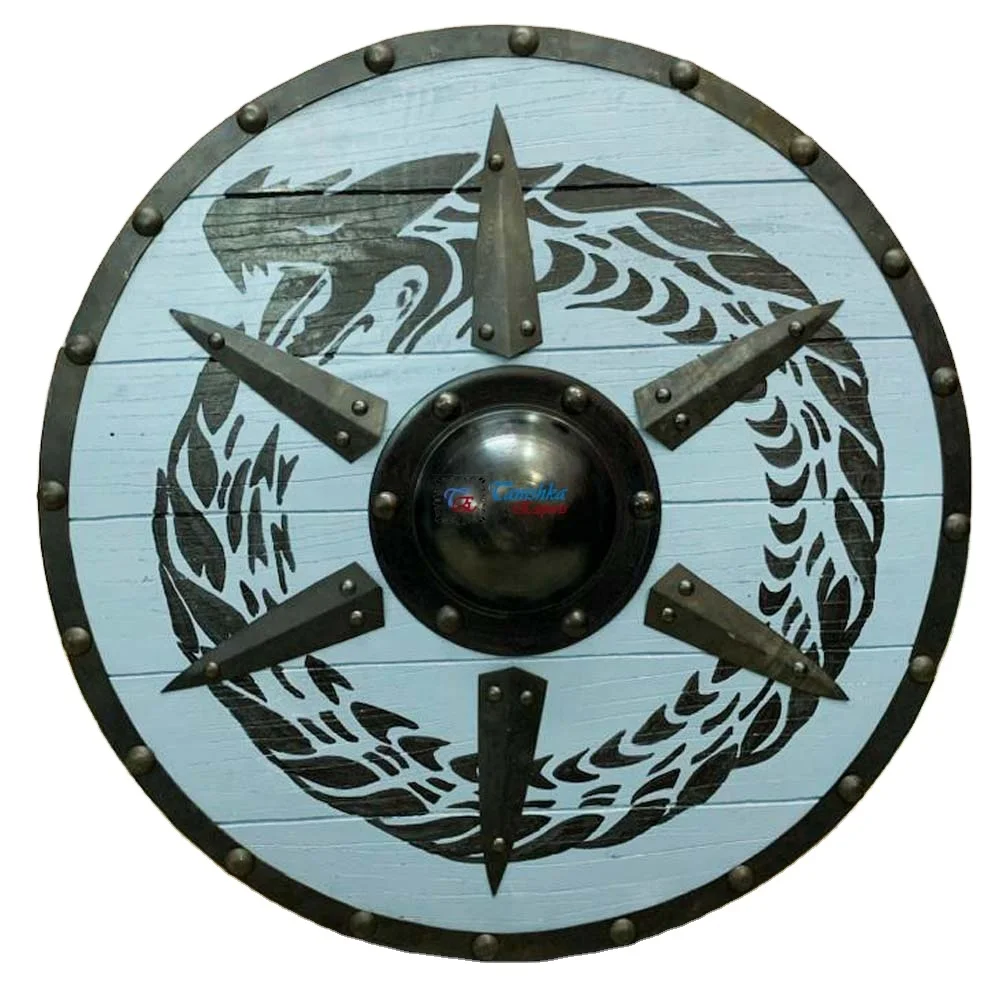 Medieval Viking Wooden Shield Handcrafted Round Battle Shield For Wall ...