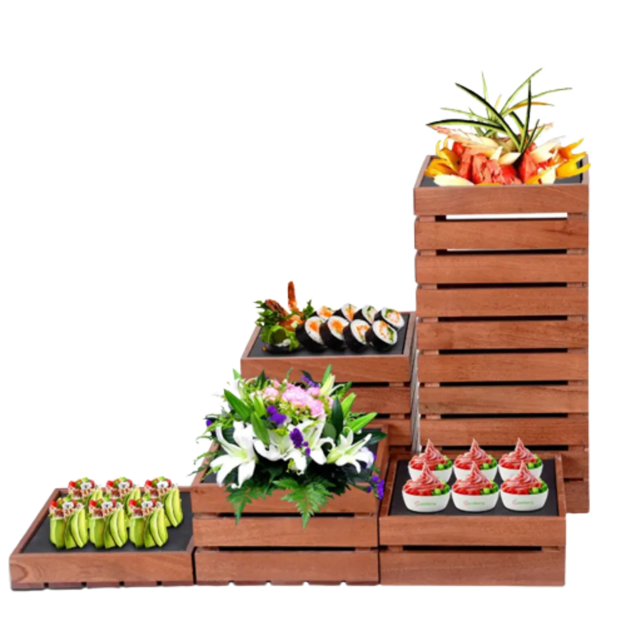 Wholesale High Quality Wooden Catering Food Stands from Vietnam