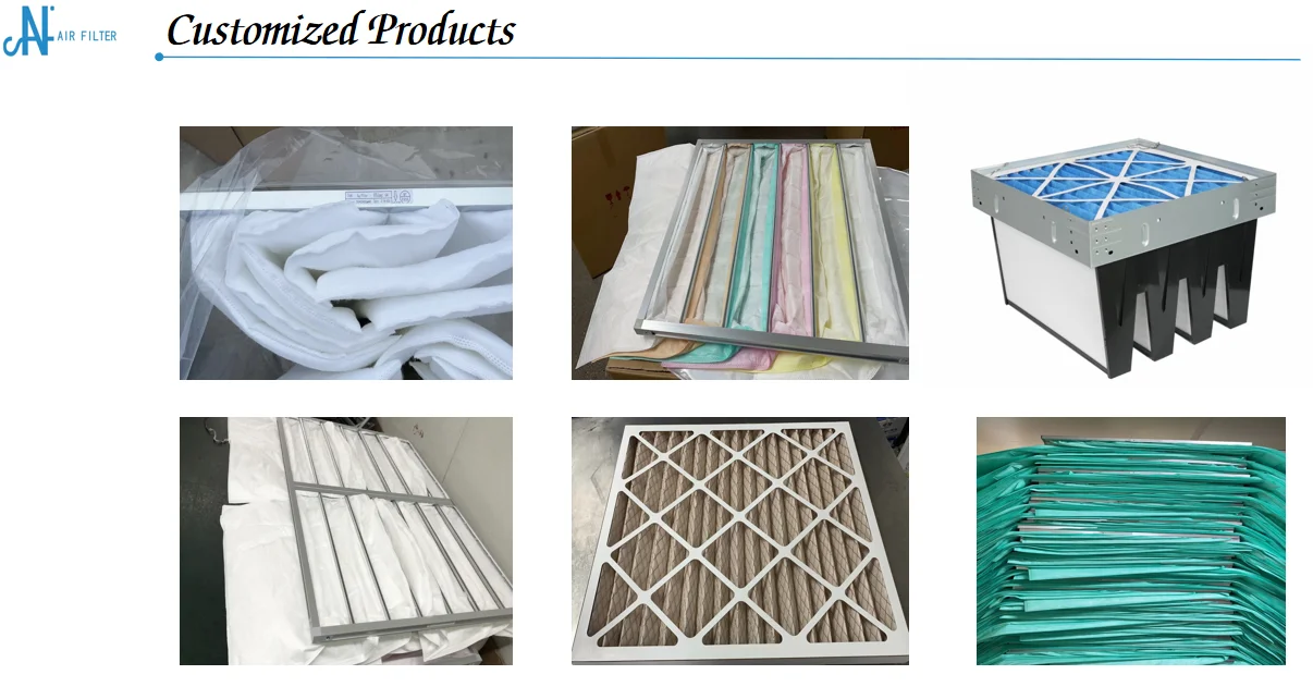 Industrial F6 F7 F8 Galvanized Steel Frame Synthetic Media Pocket Air ...