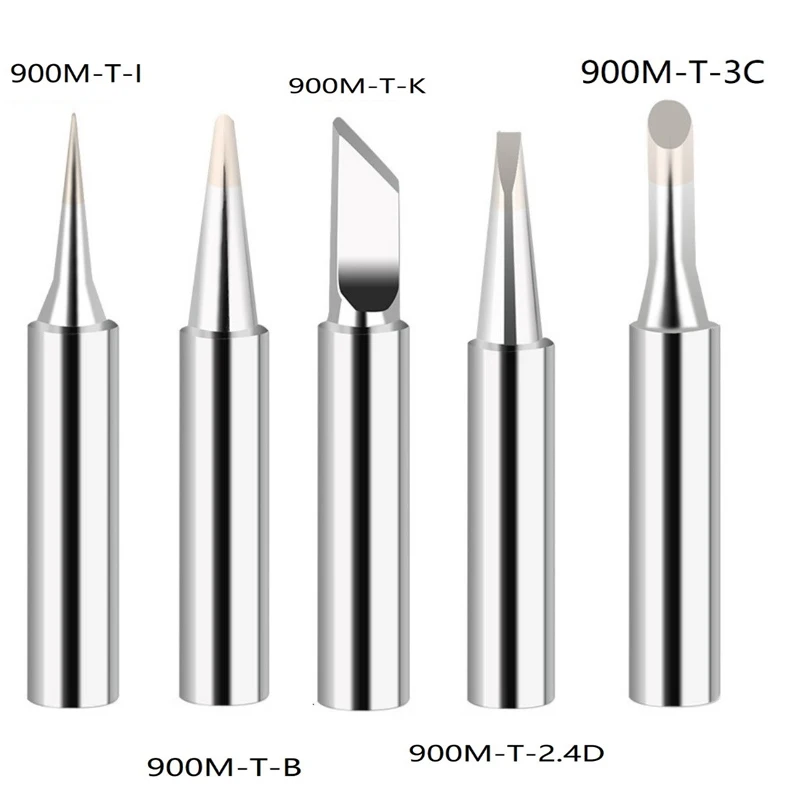 5 Pcs 900m-t-i 900m-t-b 900m-t-k Soldering Iron Tip Silver 900m 2.4d 3c Pure Copper Soldering ...