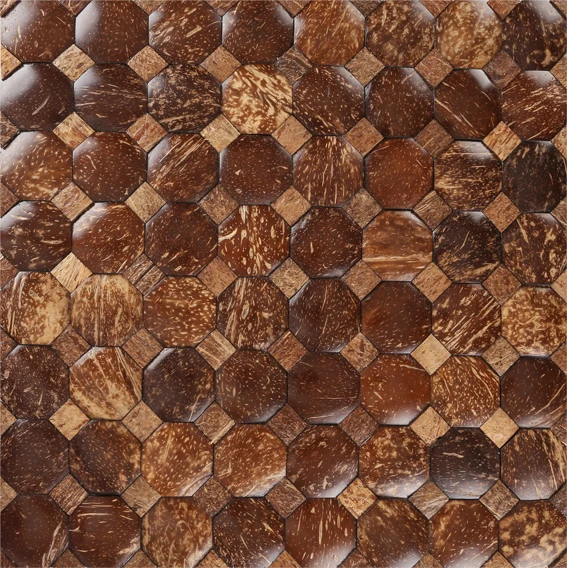 Natural Original Brown Black Decorative Coconut Shield Shell Wall Panel ...