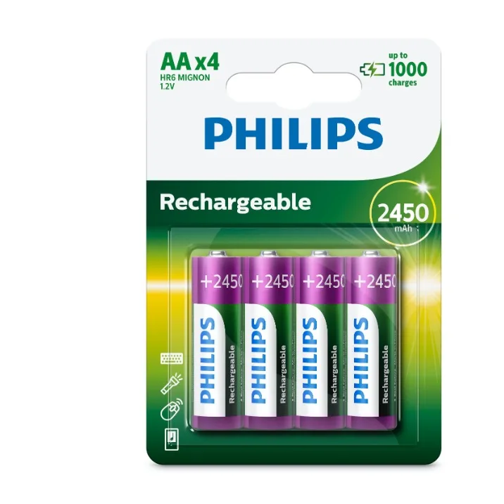 Philips Rechargeable Multilife Nimh Batteries R6nm 4 Aa Blister Nimh ...
