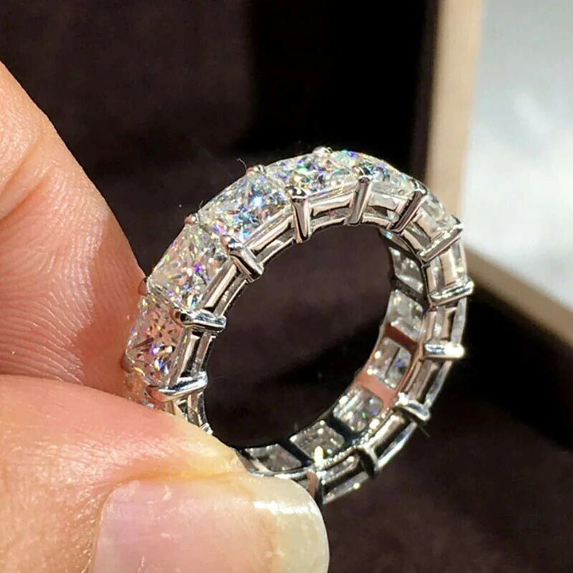 Big Guy Men's Ice Out Ring - Silver Diamond Moissanite