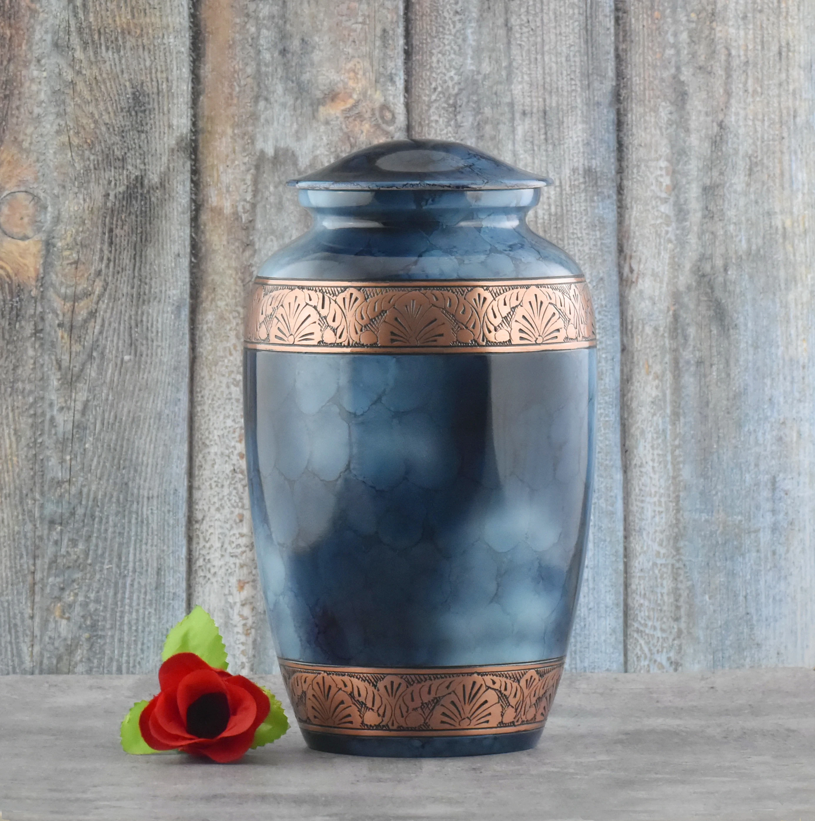 2025 Exclusive Design Metal Cremation Urn Hand Engraved Copper Colored ...