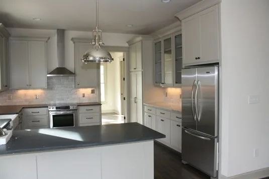 Kitchen Cabinets Engineered Wood Veneered Slab Door Modern Small ...