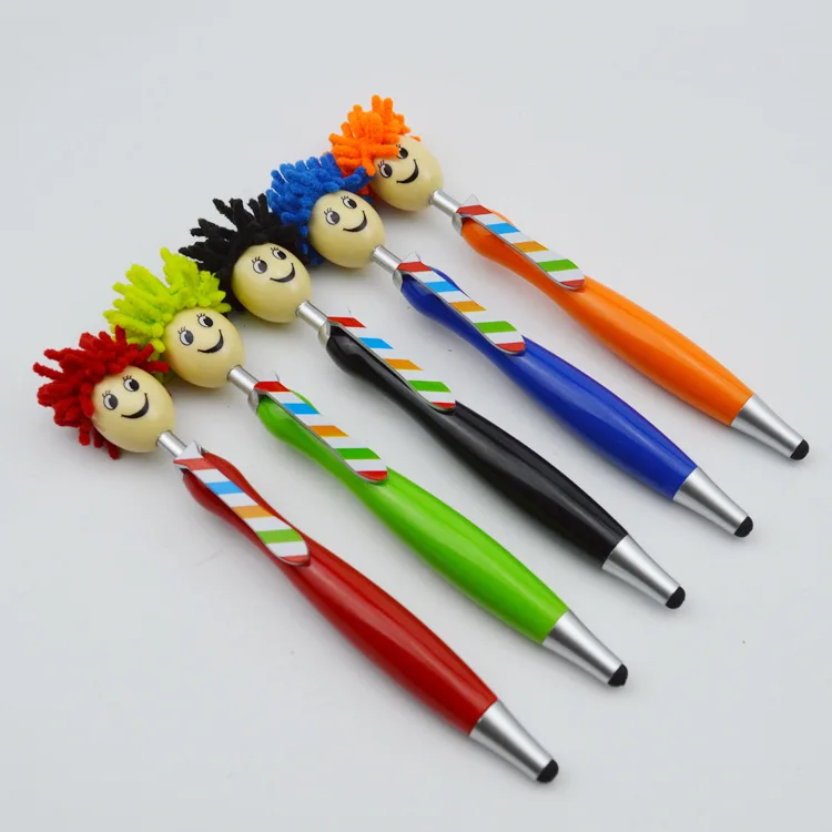 Wholesale Custom Logo Doll Head Stylus Screen Ballpoint Pen High ...
