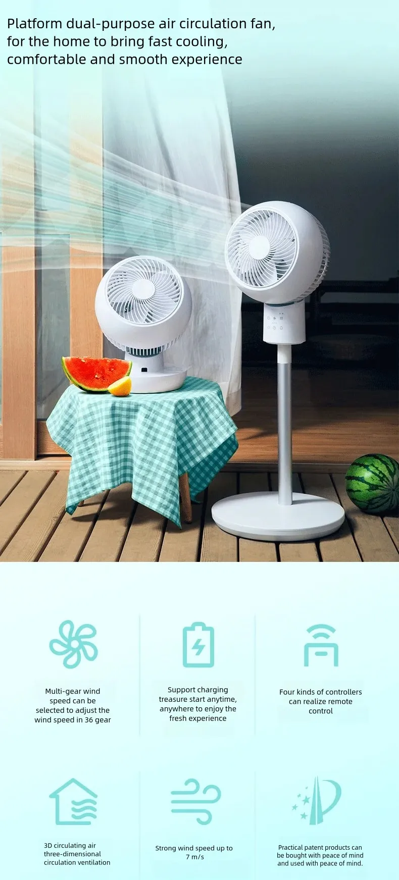 Manufacturer Electric DC Desk Fan Portable Multi-angle Oscillating ...