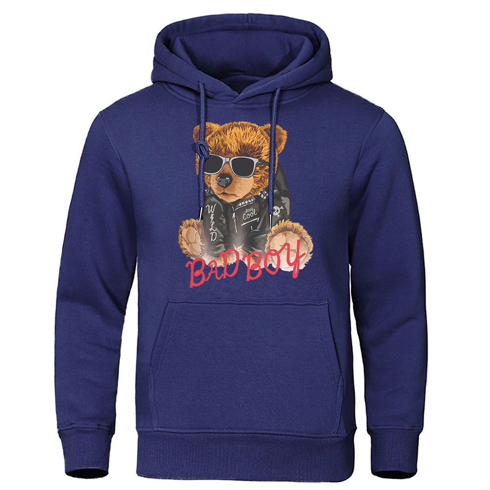 Bad Boy Teddy Bear With Sunglasses Clothing Male Fashion Loose Hoodies ...