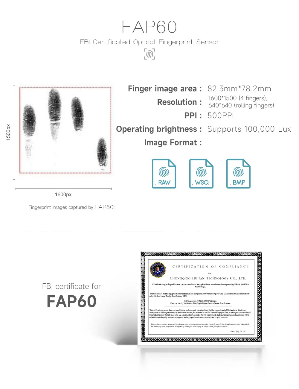 Hfsecurity Bioslim 10 Support Window Android System Slim Fbi Certified ...