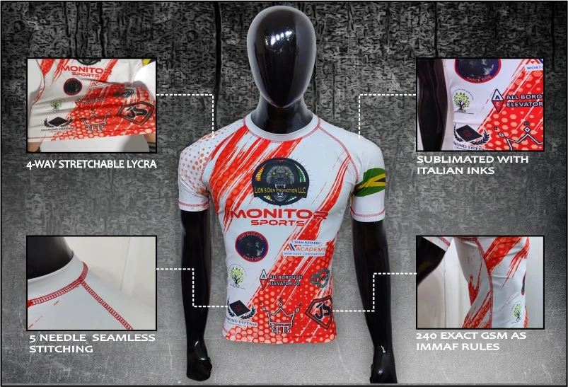 Inner Grippy Material Rash Guard Mma Rash Guard For Men Sublimated ...